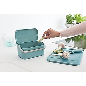 Brabantia Food Waste Caddy, Mint, 12.7 x 22.1 x 10.7 cm