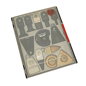 18 x TopsTools SW_UNK18 OMT Mix Blades Box Set for Bosch Fein MultiMaster (Non-StarLock) Makita Milwaukee Genesis Chicago Craftsmen Nextec Rockwell Ryobi Hitachi Multi Tool Accessories