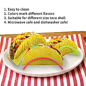 Ximimark 12 pcs Colorful Taco Holder Stand For Soft & Hard Shell Taco Microwave Safe