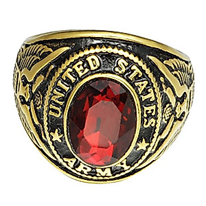 Jude Jewelers Gold Plated Stainless Steel United States Army Ring (12)