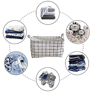 YRHOME Storage Bins 6PCS Rectangular Storage Baskets Fabric Storage Container with Handles Collapsible Basket for Toy Clothes Books Cosmetics Organization,Shelves Basket Organizer