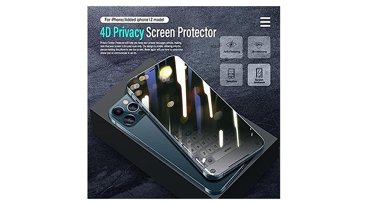 Privacy Screen Protector for iPhone 14 Pro Max - 360° Spy Block