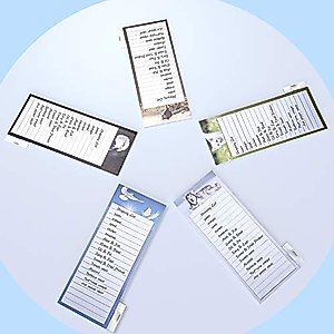 Notepad with Pen Holder, 5 Pack Full Magnetic Back Large Notepads for Grocery List, Shopping List, To-Do List, Reminders, Recipes, Memo Notepad with Animal Designs | 100 gsm Thick Paper 50 Sheets