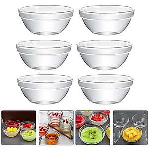 Housoutil 8 Packs 1.5oz Stackable Food Prep Bowl, Multipurpose Clear Small Serving Bowls, Glass Stackable Dessert Bowls Set Dishware Safe for Kitchen Prep, Dessert, Dips, Candy
