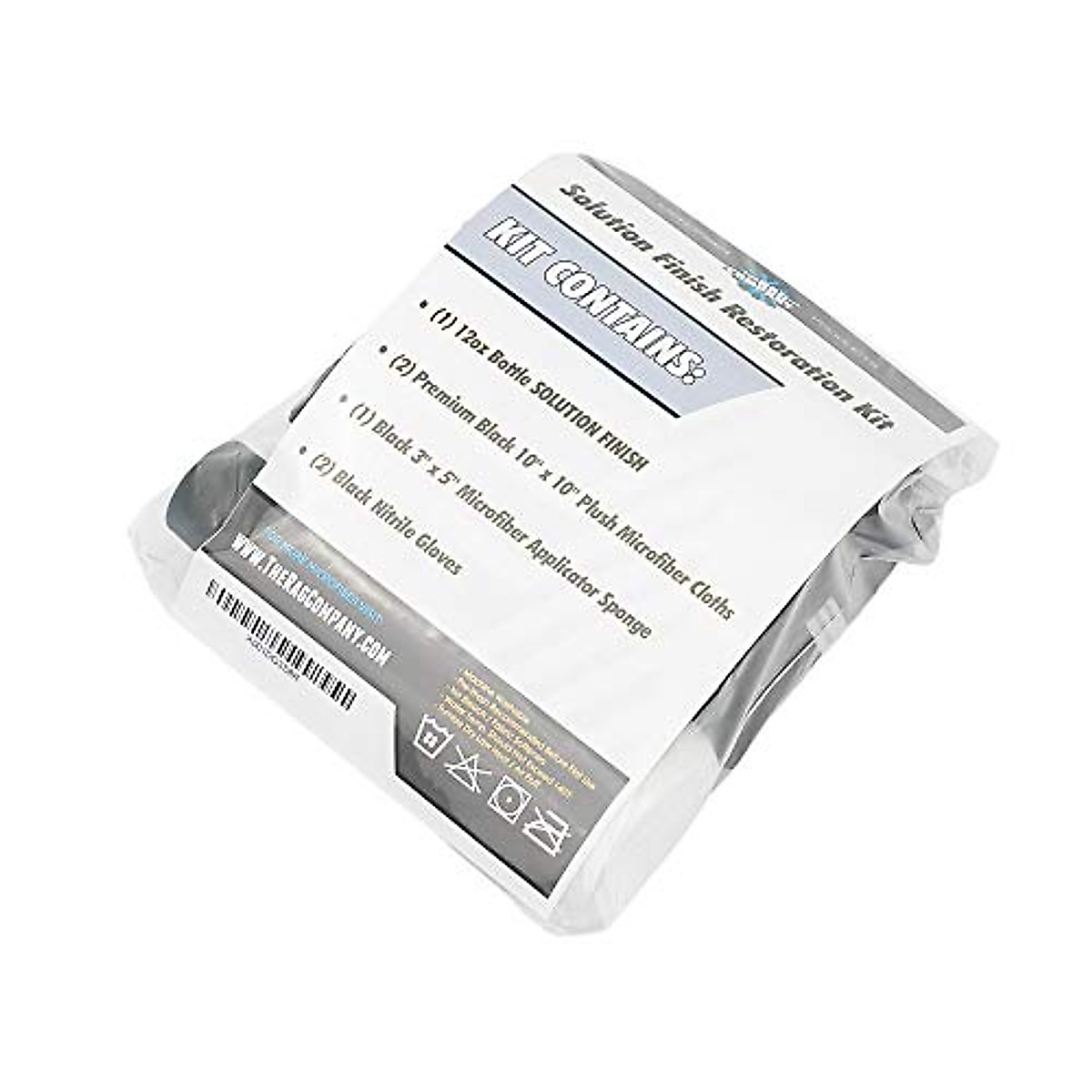 The Rag Company - Solution Finish Full Installation Kit - Quick Dry, Enriches & Restores, Condition & Protect, Black Plastic Trim Restorer (12oz) + 2 Microfiber Towels + Applicator Sponge + Gloves