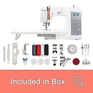 Poolin Computerized Self Threading Sewing Machine - 293 Stitches Applications with Social Media Video Tutorials, Include 7 Presser feet, Double Needle, 3 Bobbins & Threads, EOC2720