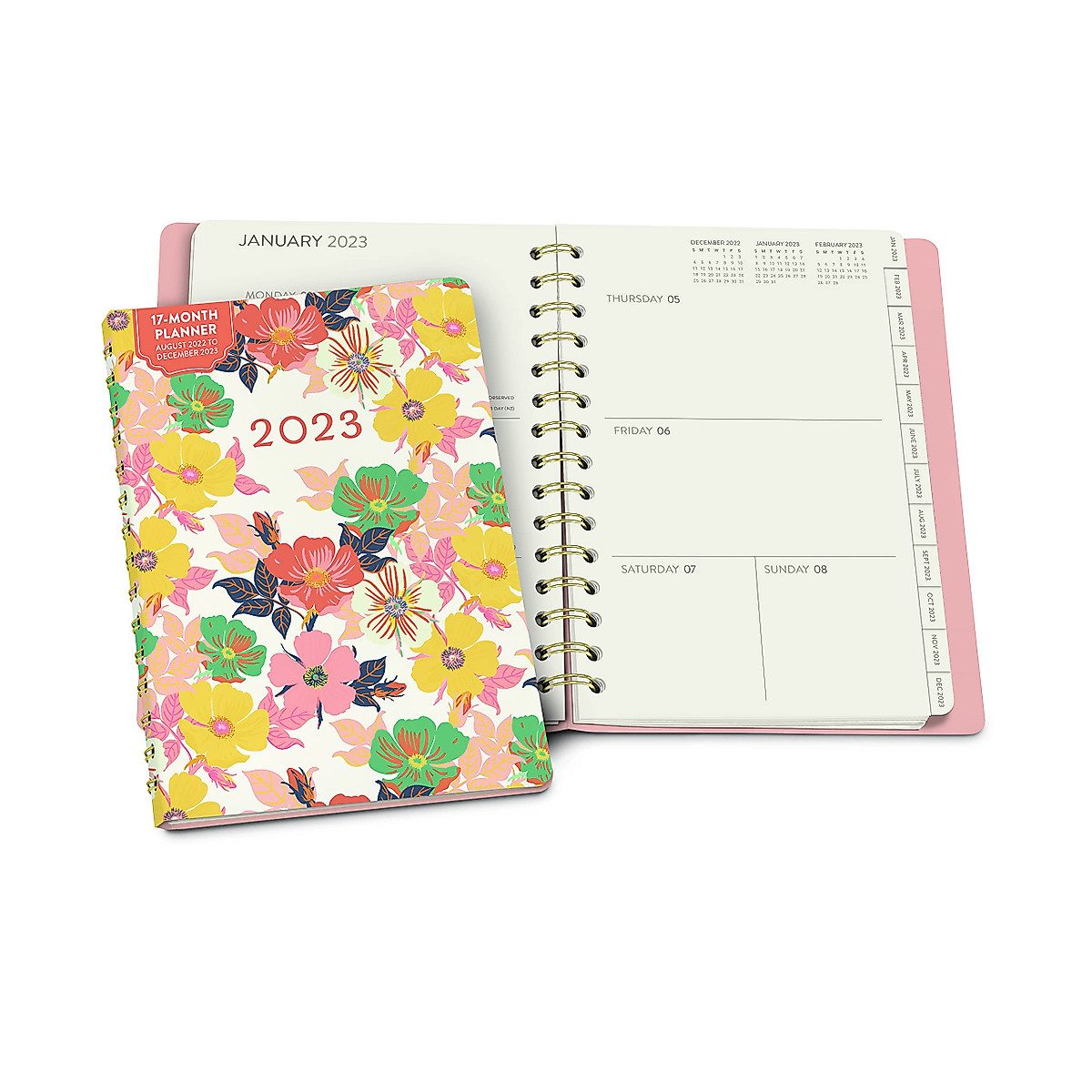 Orange Circle Studio On-Time 2022-2023 Weekly Planner - 17-Month Calendar with Weekly & Monthly Views - Goal Lists & Budget Tracker - Be Kind