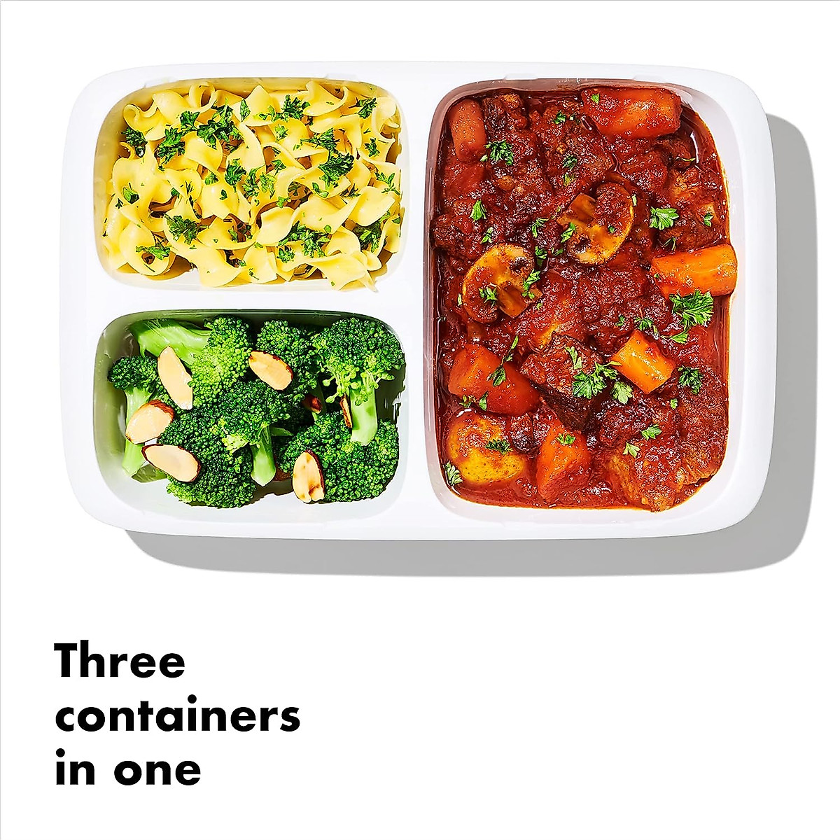 OXO Good Grips Prep & Go Divided Container 4.1 Cups/1 L - Leakproof Food Storage, Pack of 4