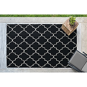Kaleen Rugs Escape Indoor/Outdoor Rug, Black, 9' x 12'