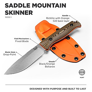 Benchmade - Saddle Mountain 15002 Hunting Knife with Orange G10 Handle (15002-1)