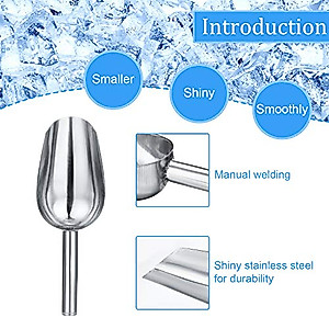 6 Pack 6 Ounce Stainless Steel Ice Scoop Small Metal Candy Scoop Mini Ice Cube Scoop Little Sugar Scoop Cream Scoop for Home Kitchen Food Jars Coffee Beans Bar Buffet