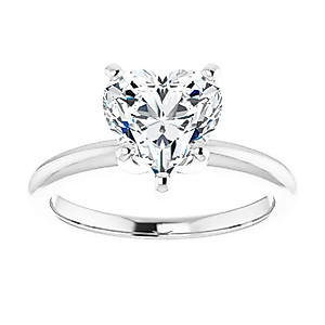 2 CT Heart Cut VVS1 Colorless Moissanite Engagement Ring Set, Wedding/Bridal Ring Set, Sterling Silver Vintage Antique Anniversary Best Ring Sets Gift for Wife