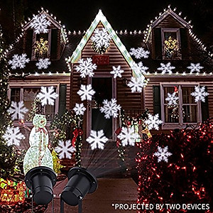 Aipande Snowflower lamp, Christmas LED Projector Lights, Waterproof White Snowflake Landscape Spotlight Show for Indoor Outdoor Garden, Lawn, Holiday Decoration (17 Pattern Card, Black)