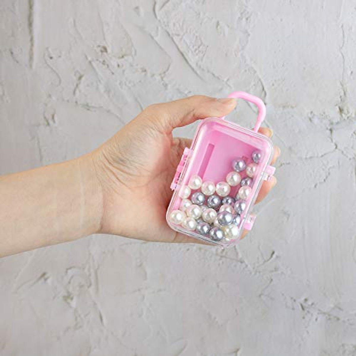 AUEAR, 12 Pack Cute Miniature Travel Case Box Candy Box Party Reception Candy Gift Box Suit for Barbie Wedding Party Decoration (Pink)