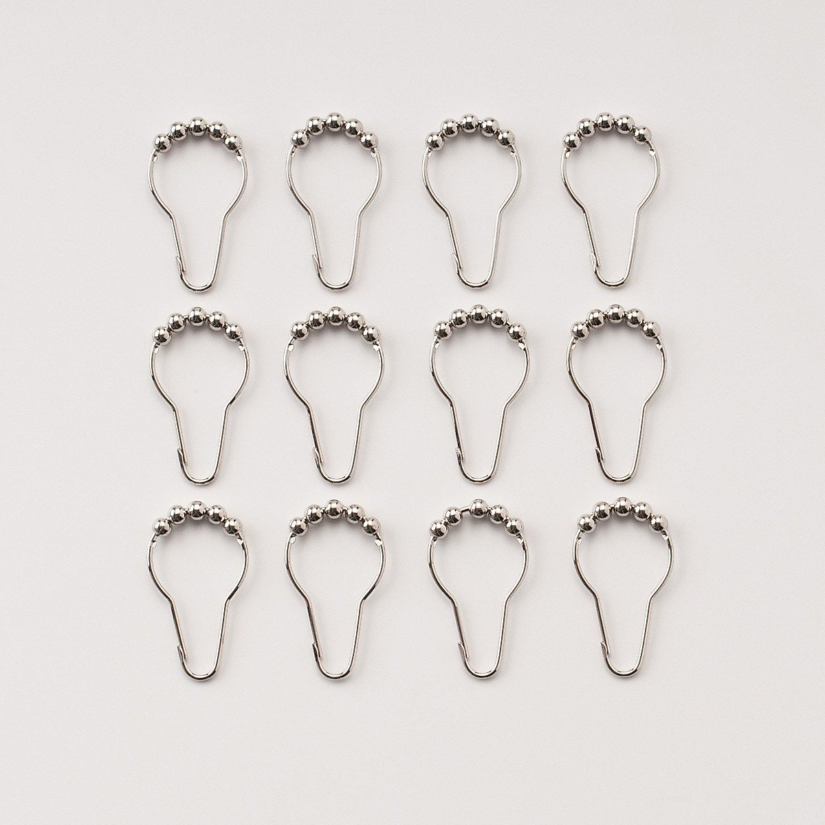 LIHAO 12 Piece Set Rustproof Stainless Steel Shower Curtain Rings Hooks for Bathroom Shower Rod