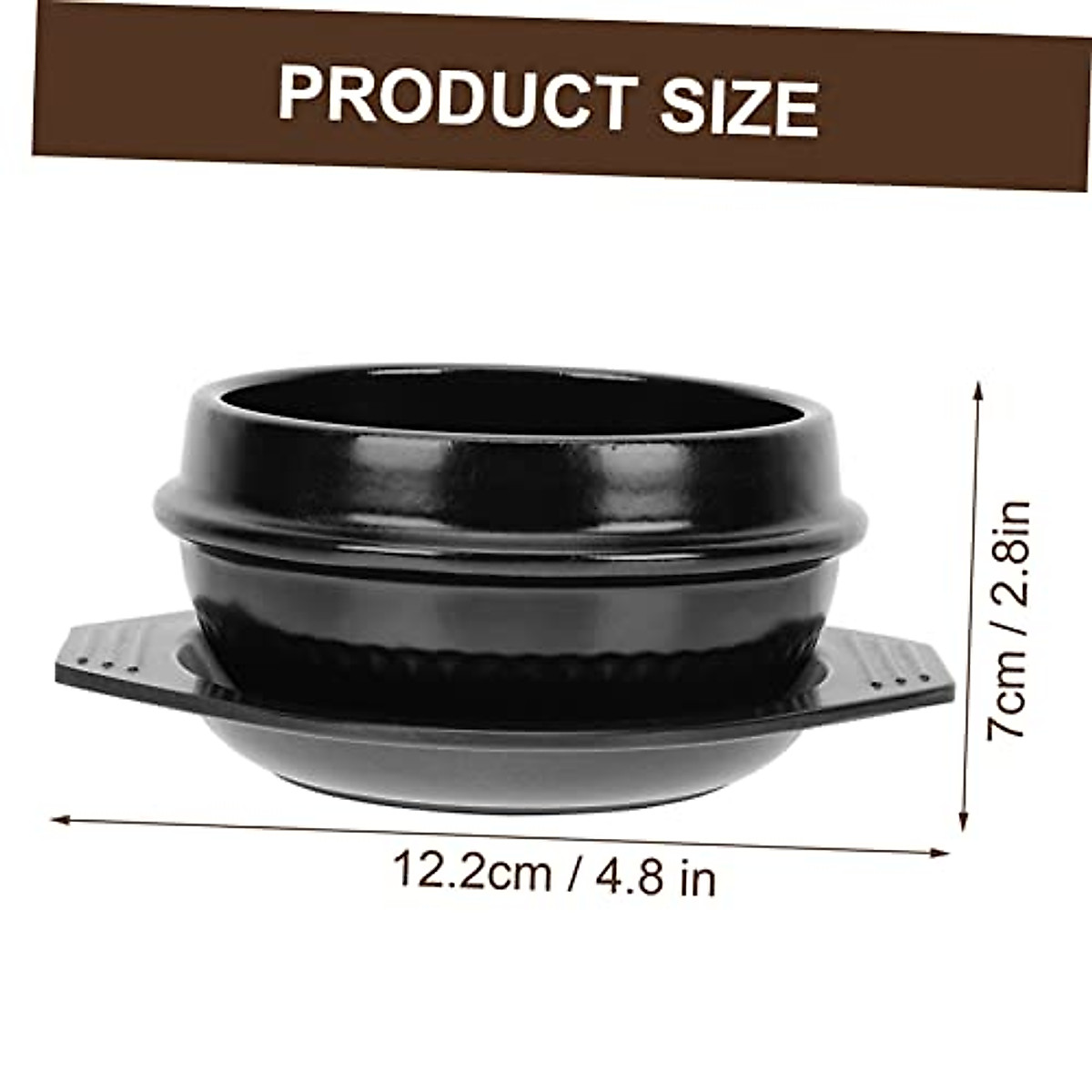 UPKOCH 1 Set Stone Pot for Bibimbap Stew Pots with Lids Stainless Steel Sauce Pan with Lid Soup Bowls with Lids Korean Hot Pot Ramen Cooker Casserole Dish with Lid Ceramic Pot with Tray