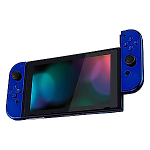 eXtremeRate Chrome Blue Joycon Handheld Controller Housing (D-Pad Version) w/Full Set Buttons, DIY Replacement Shell Case for Nintendo Switch & Switch OLED Model Joy-Con – Console Shell NOT Included