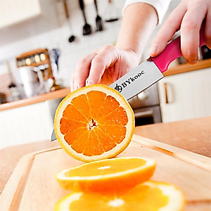 BYkooc 8 pieces Paring Knives (4PCS Peeling Knives and 4PCS Knife Sheath), Ultra Sharp Vegetable and Fruit Knife,German Steel Small Kitchen Knife with PP Plastic Ergonomic Handle