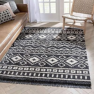 Well Woven Nakoma Grey Tribal Diamond Pattern Area Rug 8x10 (7'10" x 9'10")