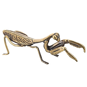 Unomor Retro Creative Mantis Ornament Praying Mantis Figurine Desk Mantis Statue Small Desktop Decor Mantis Statue Decor Mantis Craft Figurine Desktop Mantis Decoration Ornaments Copper
