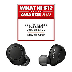 Sony True Wireless Headphones - Up to 20 Hours Battery - Charging case - Voice Assistant Compatible - Built-in mic for Phone Calls - Reliable Bluetooth - WF-C500B/BZ - Limited Edition - Midnight Black