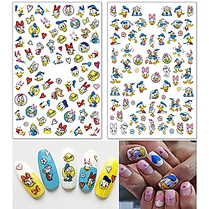 6 Sheets Cartoon Nail Art Stickers Cute Nail Decals for Women Girls Kids Self Adhesive Design Anime Nail Stickers Decals Cartoon Anime Nail Charm for Acrylic Nails Decoration DIY Manicure Tips