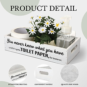 Lineshading Bathroom Decor Box Toilet Tank Tray Paper Holder with Handle Basket Storage Organizer for Livingroom Bathroom Tank Topper Counter for Decor Birthday Christmas gifts