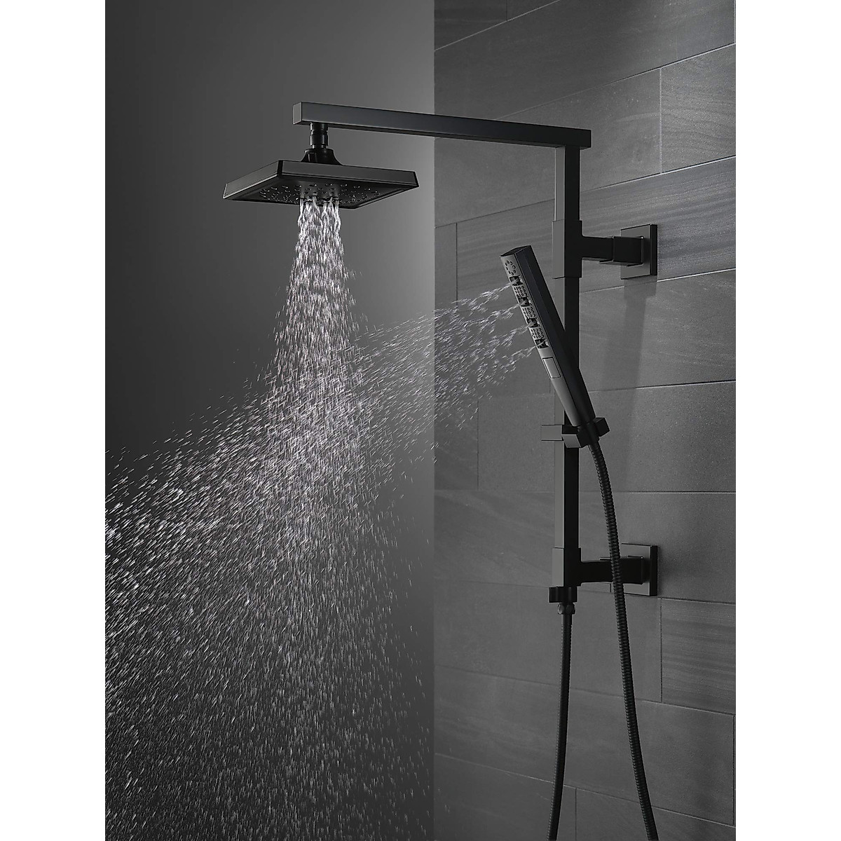 DELTA FAUCET 58410-BL Emerge 18" Angular Shower Column, Matte Black