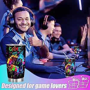 Gamer Gifts, Gifts for Gamers, Cool Gamer Present for Men Teenage Teen Boys Boyfriend, Gaming Mugs Stuff, Video Games Party Favors, The Game Men Boy Birthday Room Decor Stainless Steel Tumbler 20oz