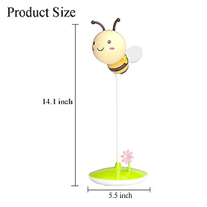 AVEKI Cute Bumblebee LED Desk Lamp Touch Control Dimming 3 Brightness and 360°Flexible Gooseneck Eye-Care USB Rechargeable Lamp for Teens