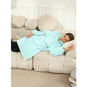 Jezero Oversized Blanket Hoodie for Women, Reversible Wearable Blanket Adult, Snuggle Sherpa Fleece Blanket Sweatshirt
