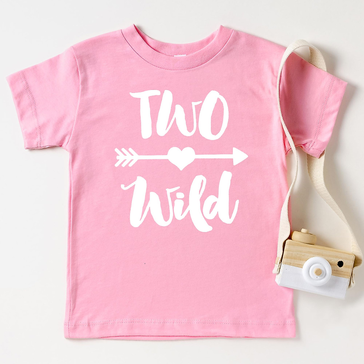 Olive Loves Apple Two Wild 2nd Birthday Girls Shirt for Toddler Girls Second Birthday Outfit Black on Pink Shirt 2T
