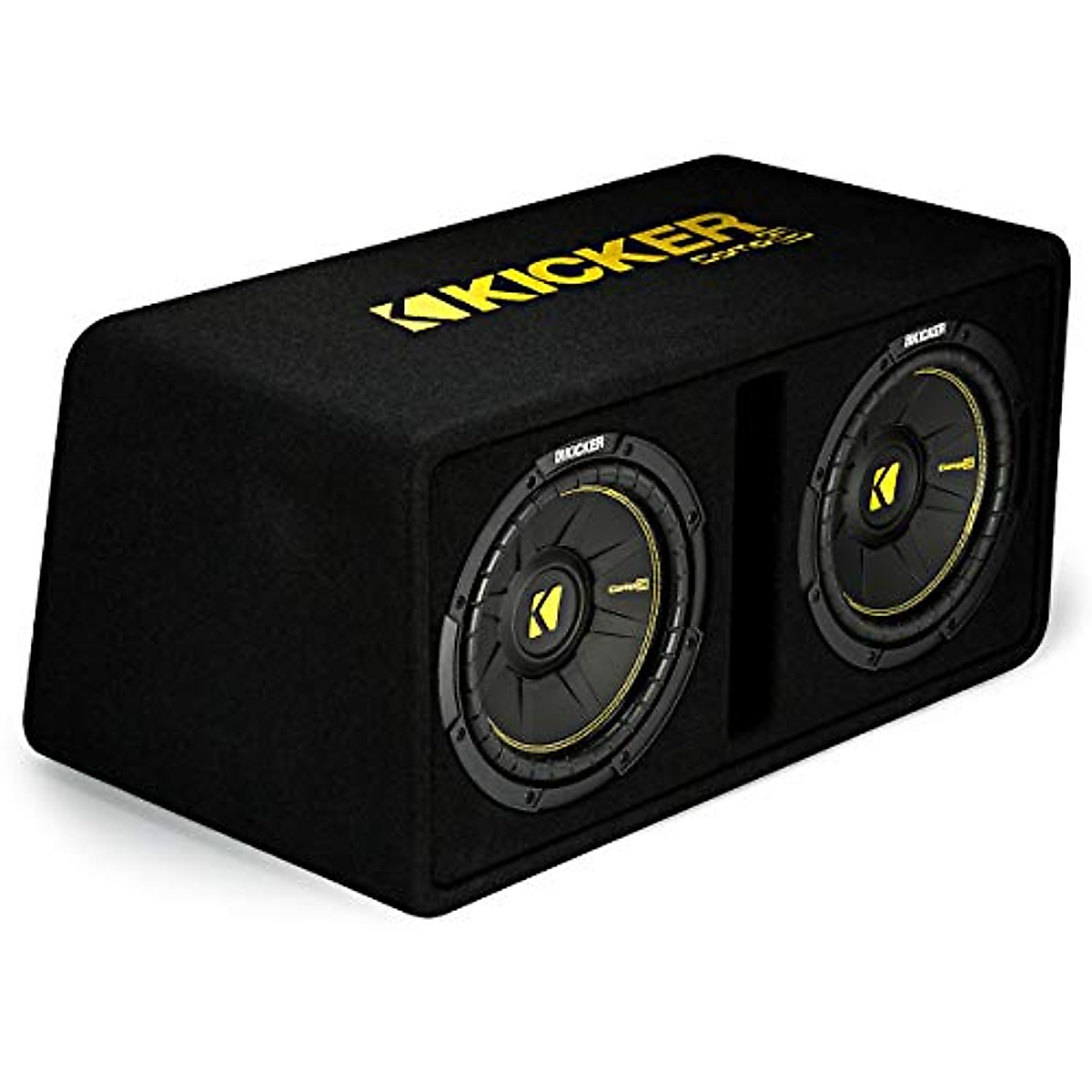 Kicker Bundle Compatible with Universal Vehicles 44DCWC102 Dual 10" CompC Ported Dual Loaded Sub Box Enclosure with HA-A400.1 800 Watt Subwoofer Amplifier and HA-AK8 900W Amp Install Kit