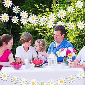 Set of 6 Groovy Daisy Banner Boho Daisy Garland Party Decorations Boho Hippie Daisy Flower Hanging Banners for Birthday Baby Shower Groovy Home Party Decor