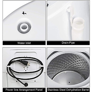 Portable Twin Tub Mini Washing Machine w/Spin and Dryer Function, Compact Design for College Dorms, Apartment, RV’s. Mini laundry Barrel Washer for Baby Clothes, Underwear, Delicates and More-Blue