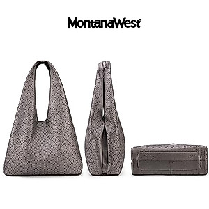 Montana West Black Slouchy Hobo Bags for Women Hollow out Shoulder Purses and Handbags Vegan Leather Top Handle Tot