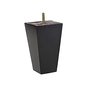 ProFurnitureParts Espresso 5.5" Tall Tapered Wood Sofa Legs w/Anti-Skid Pads, Leg Plates Included Set of 4