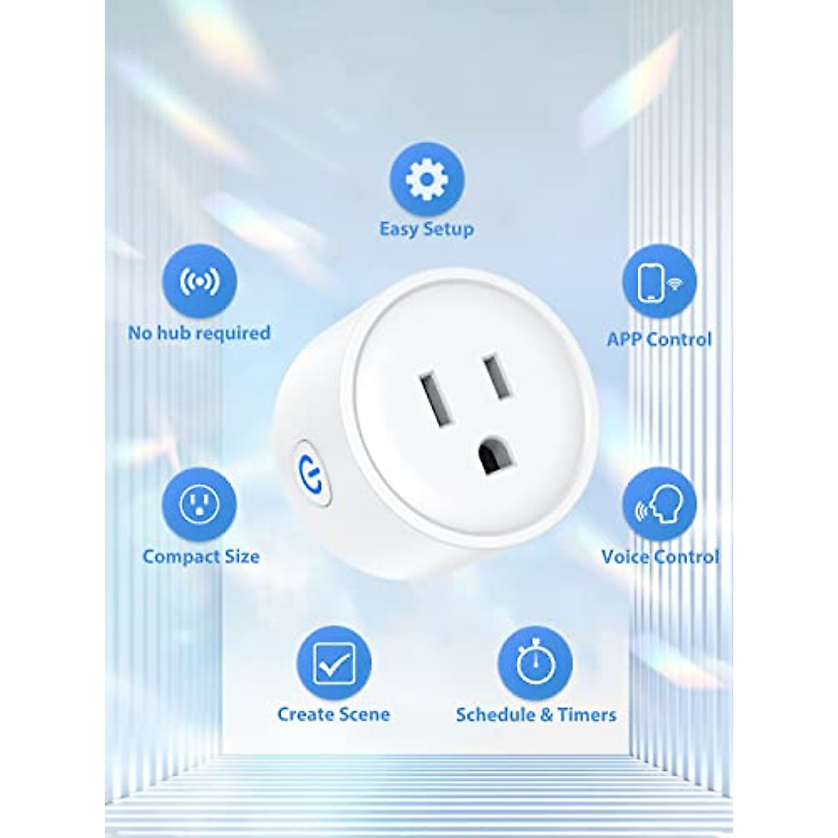 Smart Plug EIGHTREE, Alexa Smart Plugs That Work with Alexa and Google Home, Compatible with SmartThings, Smart Outlet with WiFi Remote Control and Timer Function, 2.4GHz Wi-Fi Only, 4Packs