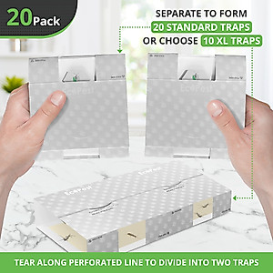 Silverfish Trap — 20 Pack | Sticky Indoor Glue Trap for Silverfish, Firebrat, and Other Bugs and Crawling Insects | Adhesive Silverfish Killer Paks, Monitor, and Detector with Natural Bait Attractant