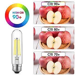 Gozelux E26 LED Bulb 6W Equal 60 Watt Light Bulbs Daylight 5000K E26 Edison Bulb AC120V 750lm Dimmable 5 Inch Long Tubular T10 LED Bulb for Rustic Pendant, Chandeliers, Wall Sconces, Pack of 6