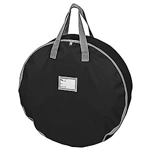 Primode Christmas Wreath Storage Bag 24"- Garland Wreaths Container with Handles - Durable 600D Oxford Polyester Material Holiday Wreaths Storage Holder 24” (Black)