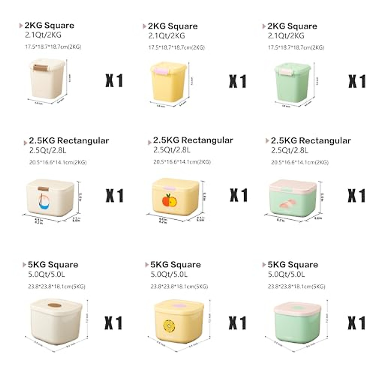 LivLab Rice Dispenser 10 Lbs Storage Container Bin with Measuring Cup Food Cereal Container Bins Household for Kitchen Pantry Organization (Yellow-Pink)