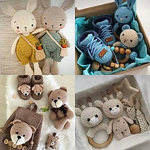 FINECE Baby Cotton, 60% Cotton 40% Acrylic Yarn, Fine (2) for Crochet and Knitting 2 x 1.76 Oz (2 x 50g) / 2 x 180 Yrds (2 x 165m), Soft Yarn, Amigurumi Yarn (2 Skeins, 3049 - Green)