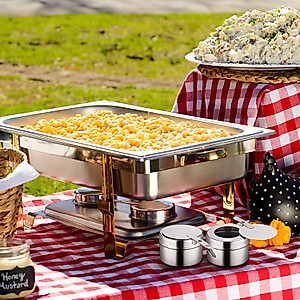 DOITOOL 4Pack Stainless Steel Fuel Holders, Chafing Fuel Holders with Cover, Fuel Holder for Chafing Dish, and Buffet, Barbecue, Party