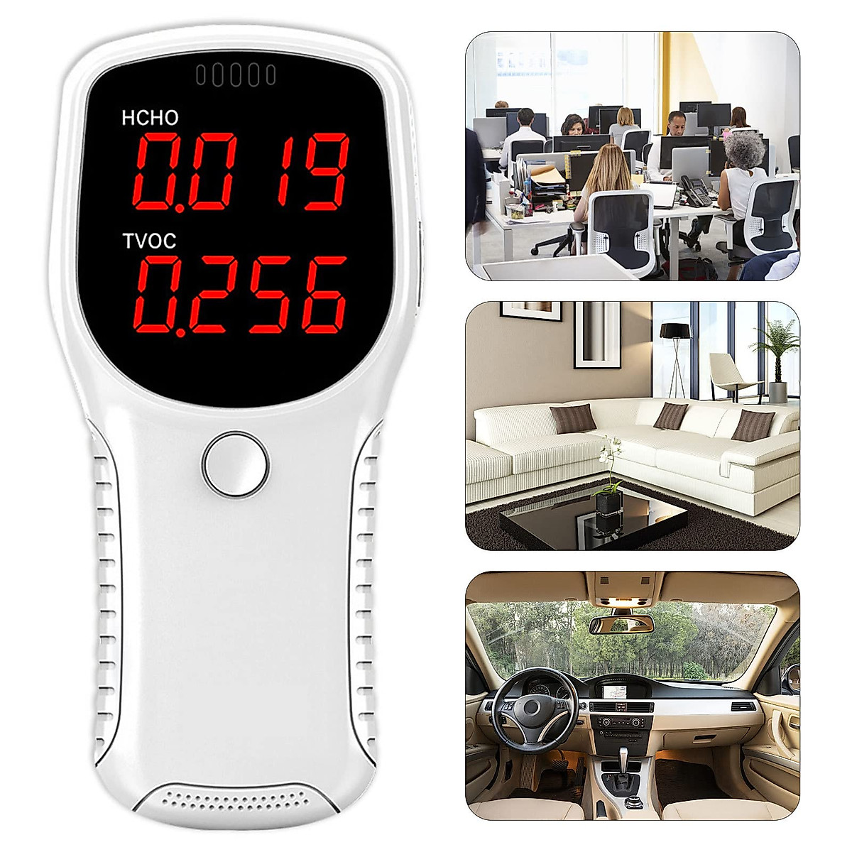 Formaldehyde Humidity Meter, 22mm HCHO TVOC Digital Meter,Air Detector, Air Moniter Controller, Indoor Air Pollution Detector for Home, Office