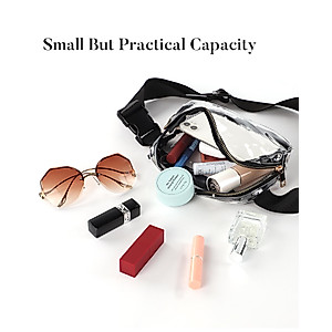 ZUEMET Clear Fanny Pack Stadium Approved, Clear Belt Bag Waterproof Waist Bag for Concerts Sports Event Workout Grey…