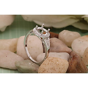 Dazzlingrock Collection 0.10 Carat (ctw) Round White Diamond Ladies Bridal Semi Mount Engagement Ring 1/10 CT, Can Be Fit 1.60 cts. (7 mm) Round Shape Center Stone, 14K White Gold, Size 4