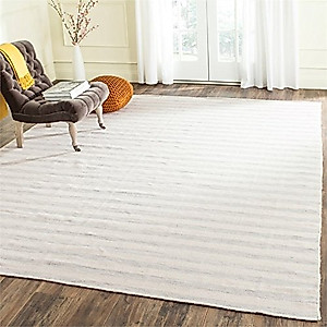 SAFAVIEH Dhurries Collection 2'6" x 10' Light Blue/Ivory DHU575G Handmade Flatweave Premium Wool Runner Rug