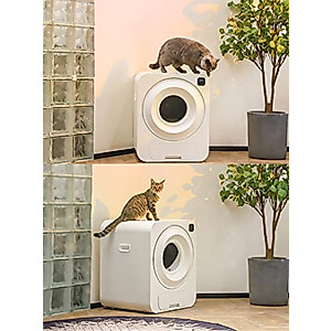 Self-Cleaning Cat Litter Box, No Scooping Automatic Cat Litter Box with APP Control/Odor Removal/Health Monitor/Safe Lock, Smart Large Kitty Litter for All Kinds of Clumping Cat Litter (2023 New)