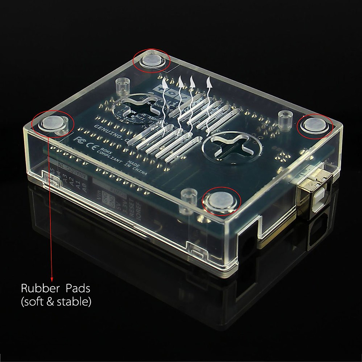 Geekworm UNO R3 Case | Protective Enclosure ABS Computer Box for Arduino UNO R3/UNO WiFi REV2/UNO REV3- Black